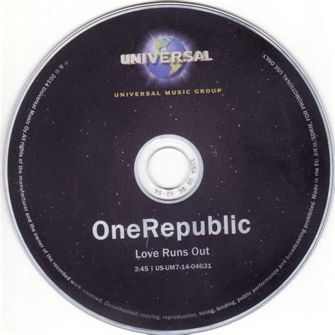 Onerepublic Love Runs Out Album Cover