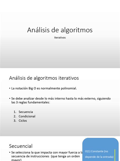 3análisis De Algoritmos Iterativos Pdf