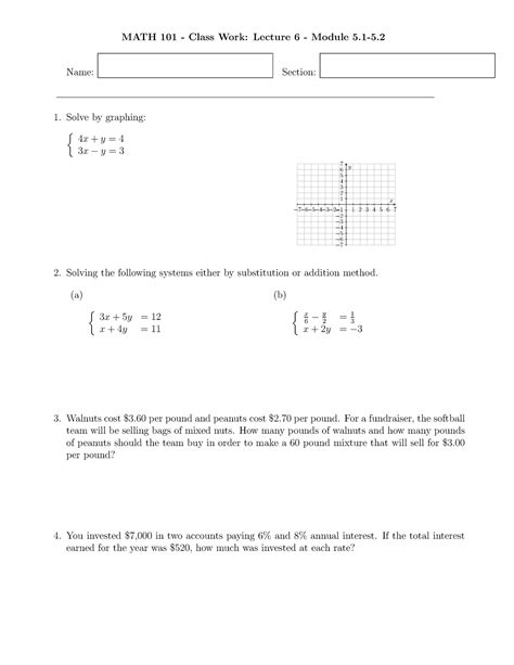Math101 Fall2018 Lecture 06 Classwork Math 101 Class Work Lecture