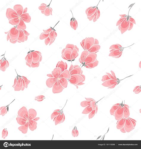 Seamless Background Pattern Pink Sakura Blossom — Stock Vector © Annasuchkova 161119396