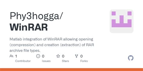 Github Phy3hogga Winrar Matlab Integration Of Winrar Allowing Opening Compression And