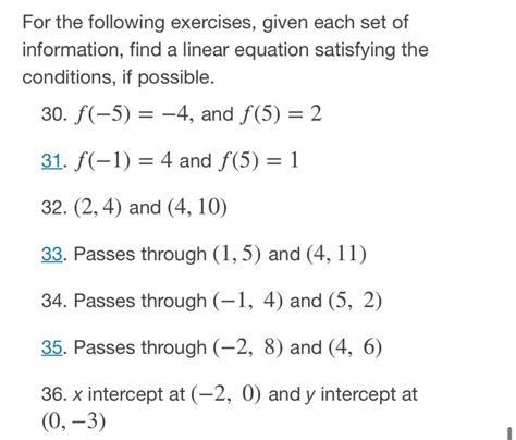Solved For The Following Exercises Given Each Set Of