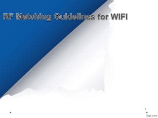 RF Matching Guidelines For WIFI PDF