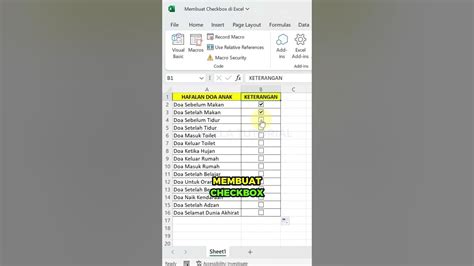 Membuat Checkbox Di Excel‼️ Belajarexcel Exceltips Excelhacks Tutorialexcel Excel