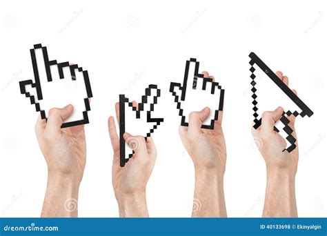 Hands Holding Mouse Cursors Stock Photo Image Of Communication Device