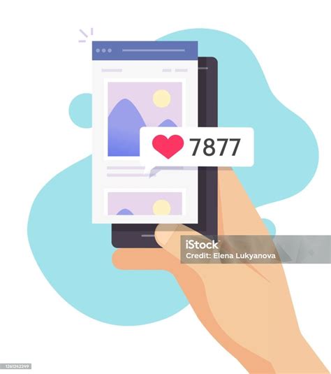 사진 사진 사진 휴대 전화 응용 프로그램을 나열 하는 댓글 소셜 네트워크 팔로워 블로그 또는 게시물 기사 활성 사람 손 벡터 평면에 스마트폰 응용 프로그램 등 좋아요와 함께