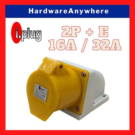 Industrial Wall Socket Yellow 16amp 32amp 2p E Shopee Singapore