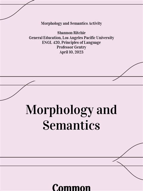 Morphology And Semantics Pdf Adolescence Word