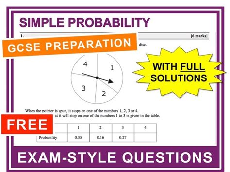 Gcse 9 1 Exam Question Practice Single Event Probability Teaching