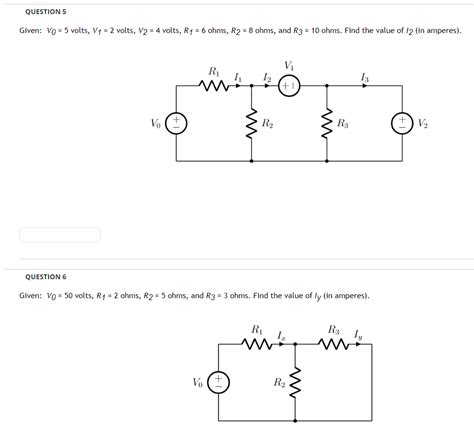solved given v0 5 volts v1 2 volts v2 4 volts