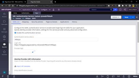 saml sso authentication in pega [ azure ad ]