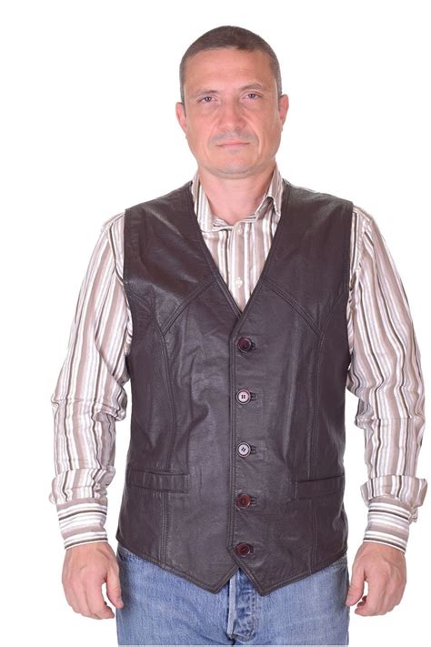 Мъжки кожен елек кожени дрехи и аксесоари