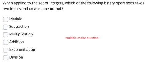 Solved When Applied To The Set Of Integers Which Of The