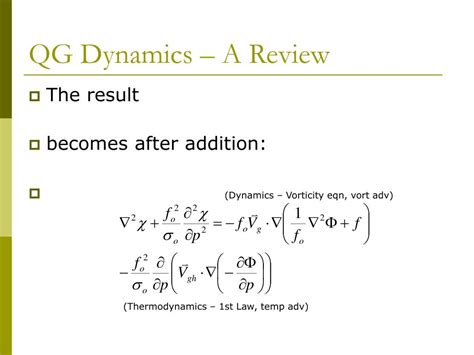 Ppt Qg Dynamics A Review Powerpoint Presentation Free Download