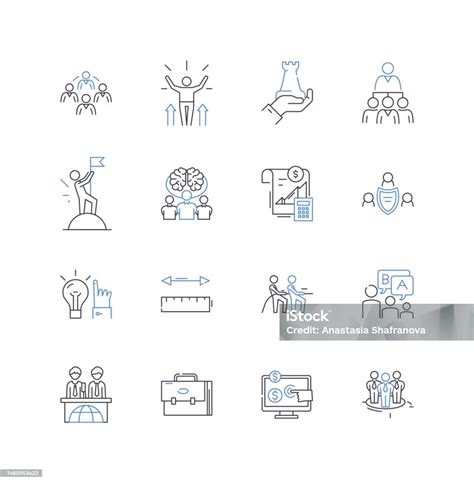 Productivity Surge Line Icons Collection Efficiency Focus Momentum