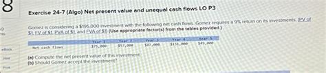 Solved Exercise 24 7 Algo Net Present Value And Unequal