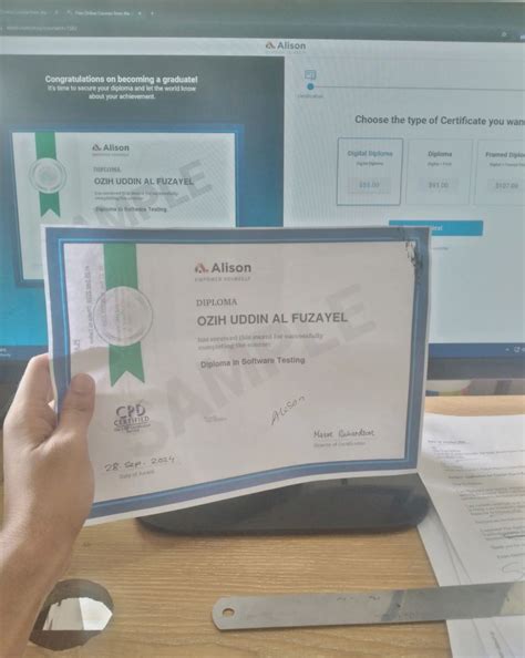 I Completed Another Diploma In Software Testing Today From Alison Ozih Uddin Al Fuzayel