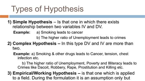 Hypothesis Meaning Definition Importance Characteristics And Types Pptx