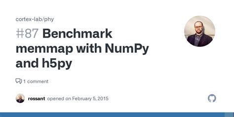 Benchmark Memmap With Numpy And H5py · Issue 87 · Cortex Labphy · Github