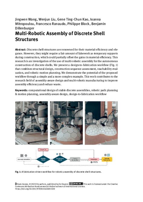 Pdf Multi Robotic Assembly Of Discrete Shell Structures