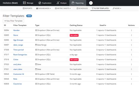 Reusable Filter And Query Templates Self Service Bi Platform