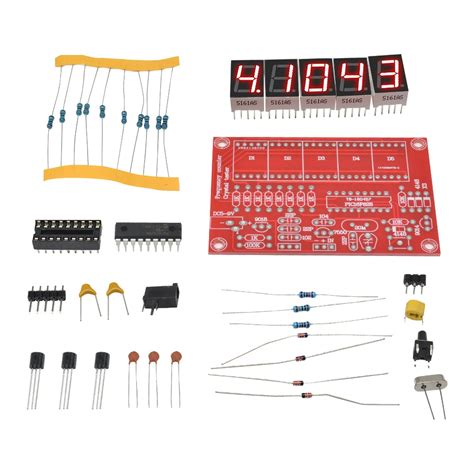 고정밀 크리스탈 오실레이터 주파수 카운터 테스터 미터 자동 범위 변환 디지털 led diy 키트 1hz 50mhz 반도체