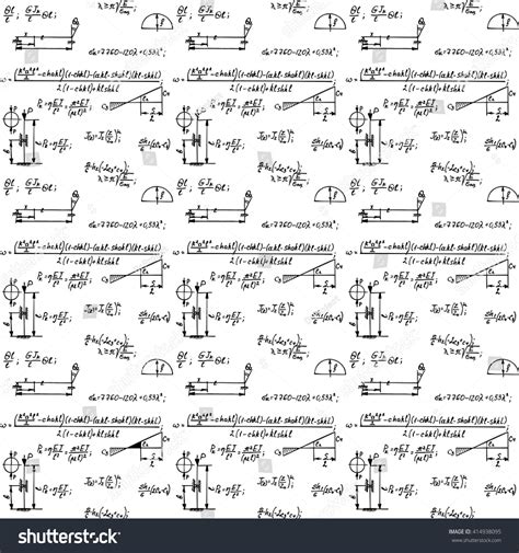 Physical Seamless Pattern Equations Figures Schemes Stock Vector Royalty Free 414938095