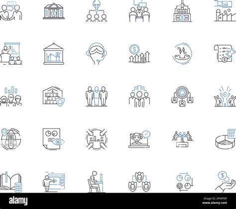 Company Apparatus Line Icons Collection Machinery Equipment