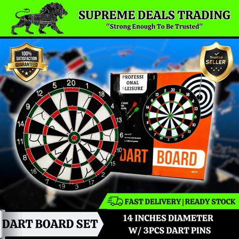 High Quality Dart Board Set 14 Inches With 4 Pcs Dart Pins Shopee