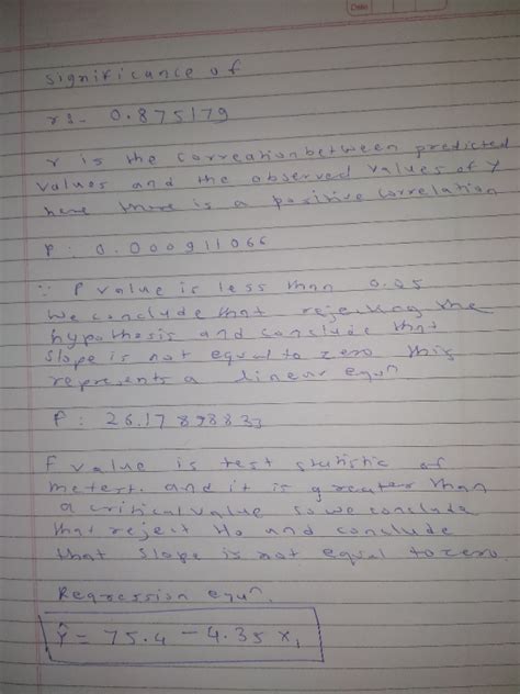 Consider The Following Excel Regression Analysis Output Explain The