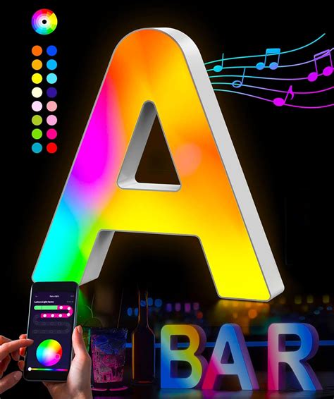 Selfila Alphabet Led Light Up Letters Colorful Letter Lights Small Letters With Lights Smart