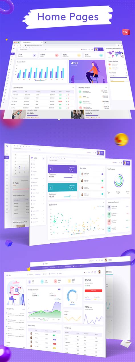 html vue laravel管理后台模板前端框架 vito