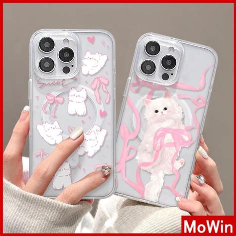 Mowin For Iphone Pro Max Iphone Case Strong Magnetic Acrylic Clear Hard Board Tpu Soft
