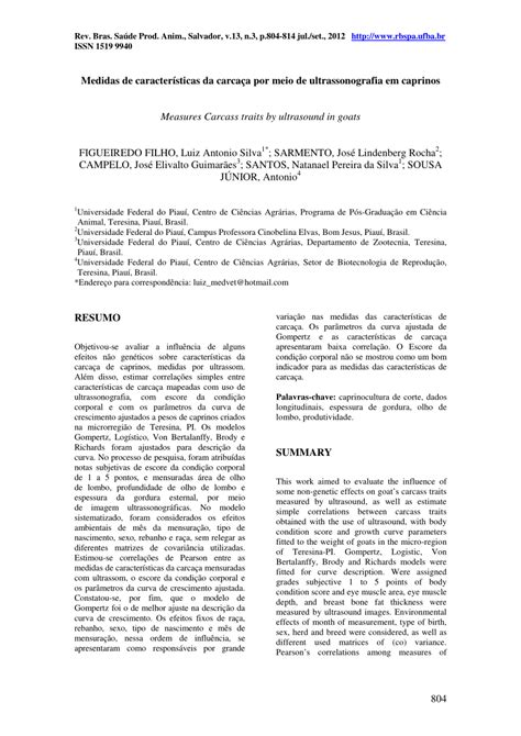 Pdf Measures Carcass Traits By Ultrasound In Goats