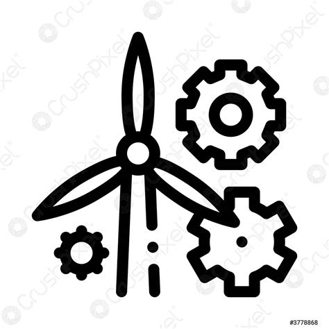 Windmill Settings Icon Vector Outline Illustration Stock Vector 3778868 Crushpixel