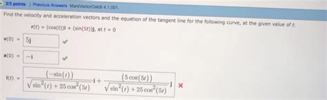 solved 2 3 points previous answers marsvectorcalc6 4 1 001