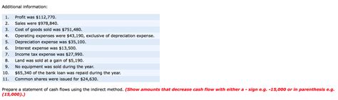 Solved Exercise Indirect Method The Comparative Chegg