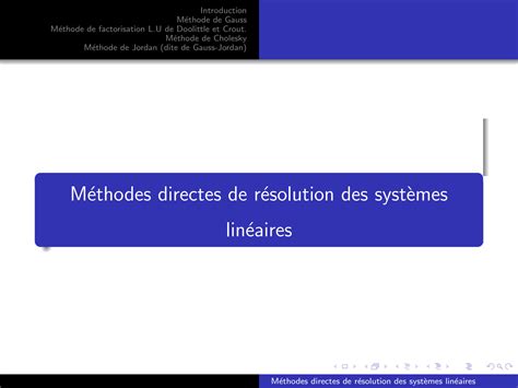 Solution Numerical Analysis Direct Methods For Solving Linear Systems