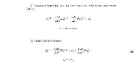 Solved B Implicit Scheme For Heat For Heat Equation With