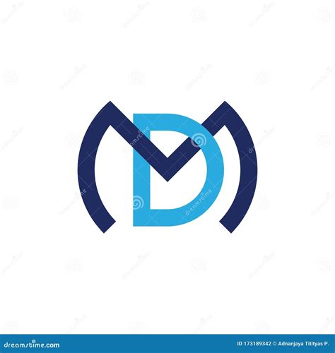 Letter Md Linked Colorful Overlap Design Logo Vector Stock Vector Illustration Of Alphabet