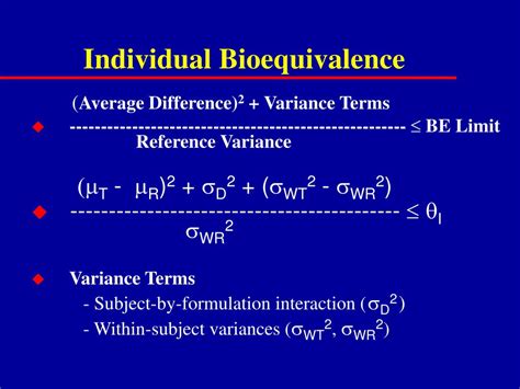Ppt Individual Bioequivalence Background And Concepts Powerpoint Presentation Id 6300235