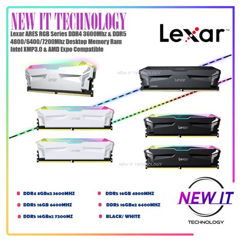 Lexar Ares Rgb Series Ddr4 3600mhz And Ddr5 4800 6400 7200mhz หน่วยความจําเดสก์ท็อป Ram Intel Xmp3