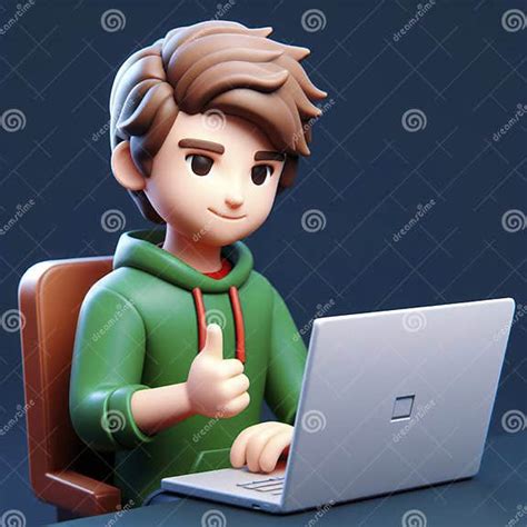 portrait of successful programmer 3d character game developer or coder