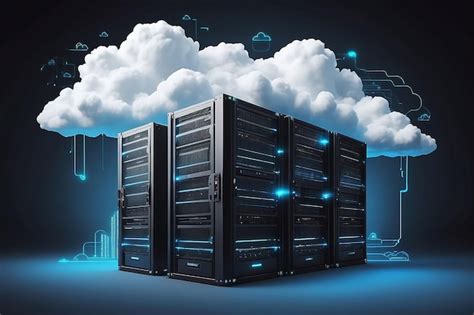 premium photo website hosting concept with cloud