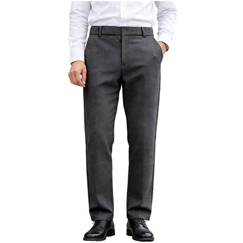 ZvnaΖh Mens Cotton Blend Formal Pant Classic Fit Dress Pants Wrinkle