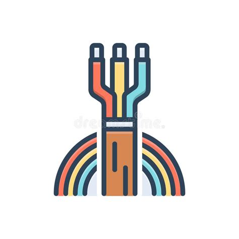 Color Illustration Icon For Wire Electric And Voltage Stock