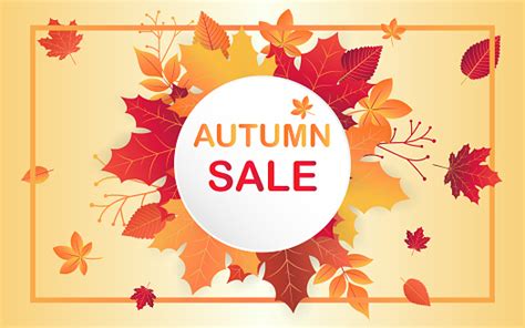 가 단풍과가을 세일 템플릿입니다 쇼핑 판매 웹 배너 레이블 프로 모션 포스터 템플릿 배경 벡터 일러스트 레이 션 스타일 10월에 대한 스톡 벡터 아트 및 기타 이미지