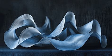Soft And Elegant Blue White Wavy Fabric Creating A Dynamic Soothing Visual With Its Fluid