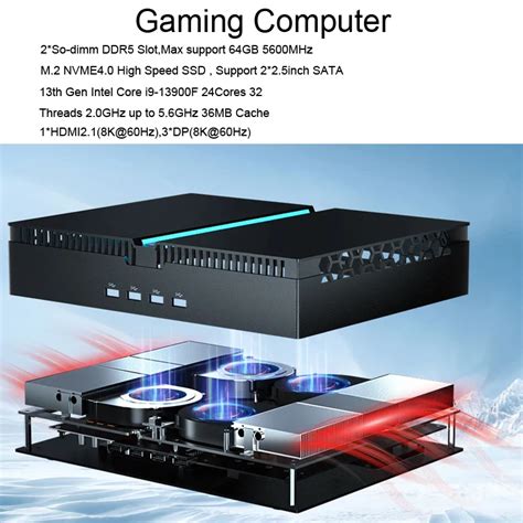 Мини-ПК Core i9-13900F RTX4070 12G RTX 4060Ti i7 13700F Windows 11 ...