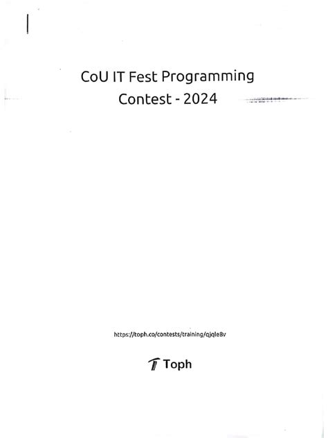 Cou Programming Contest Pdf